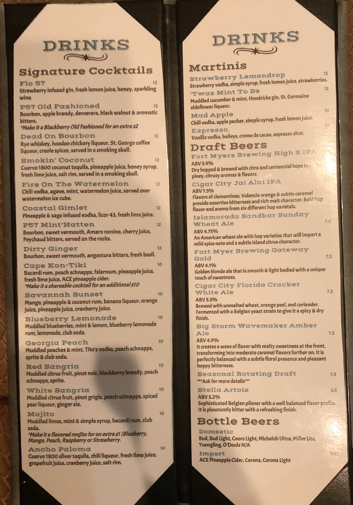 Menu at Point 57 Kitchen & Cocktails restaurant, Cape Coral