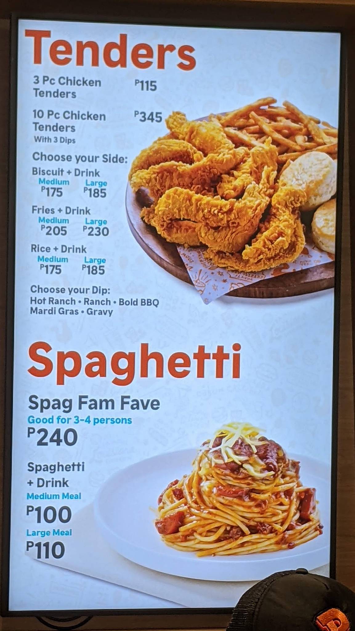 Menu at Popeyes - New Frontier Theater restaurant, Quezon City