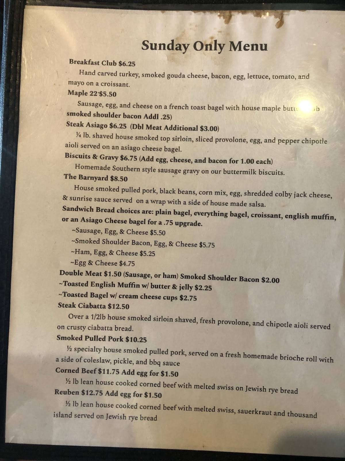 Menu at 1922 Coffee And Brew pub & bar, Painesville