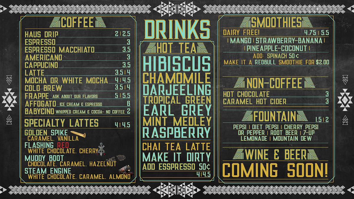 Menu at Rail Yard - Coffee Haus & Eatery cafe, Cheyenne