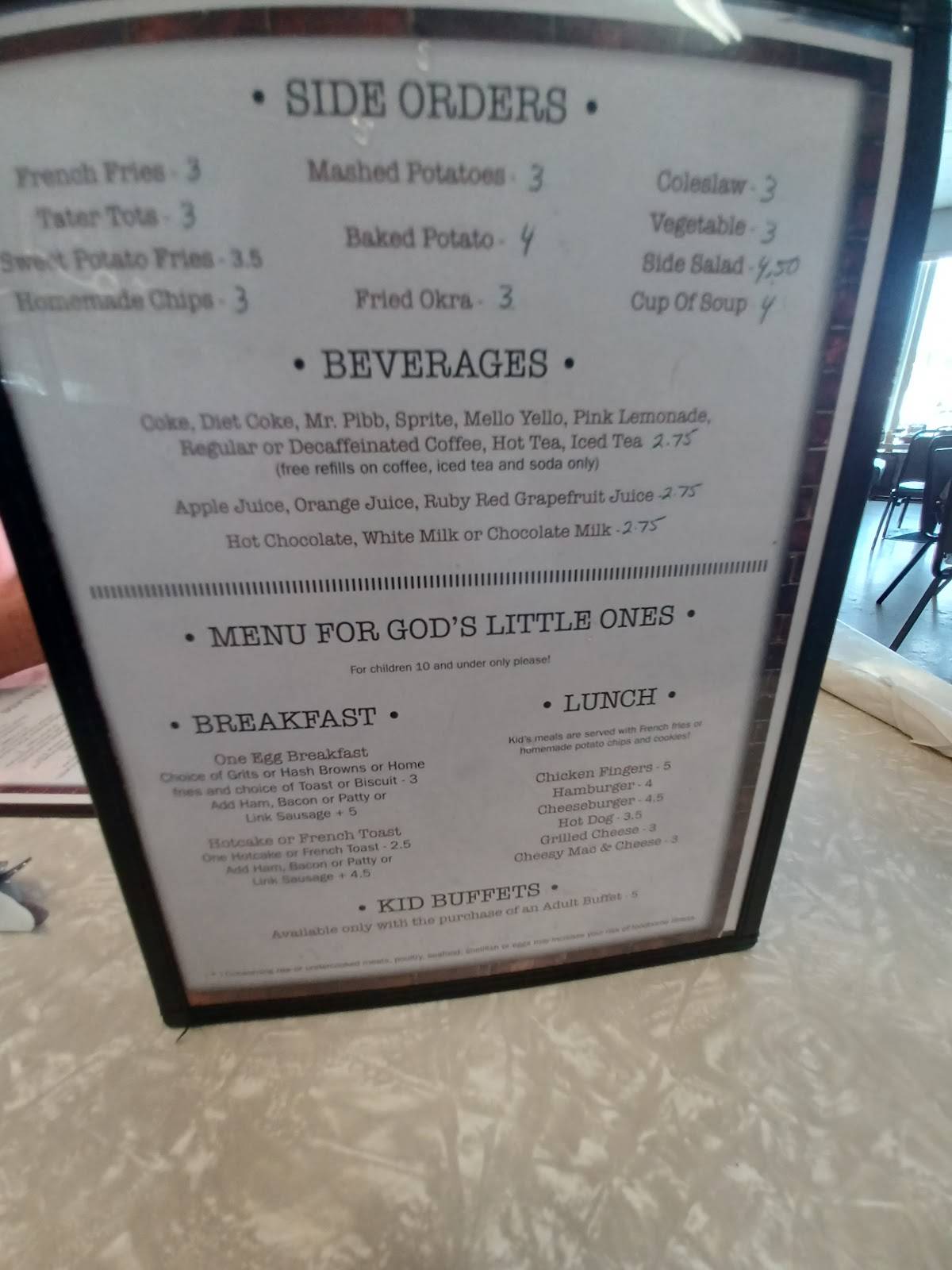 Menu at Rainbow Family Restaurant, Mascotte