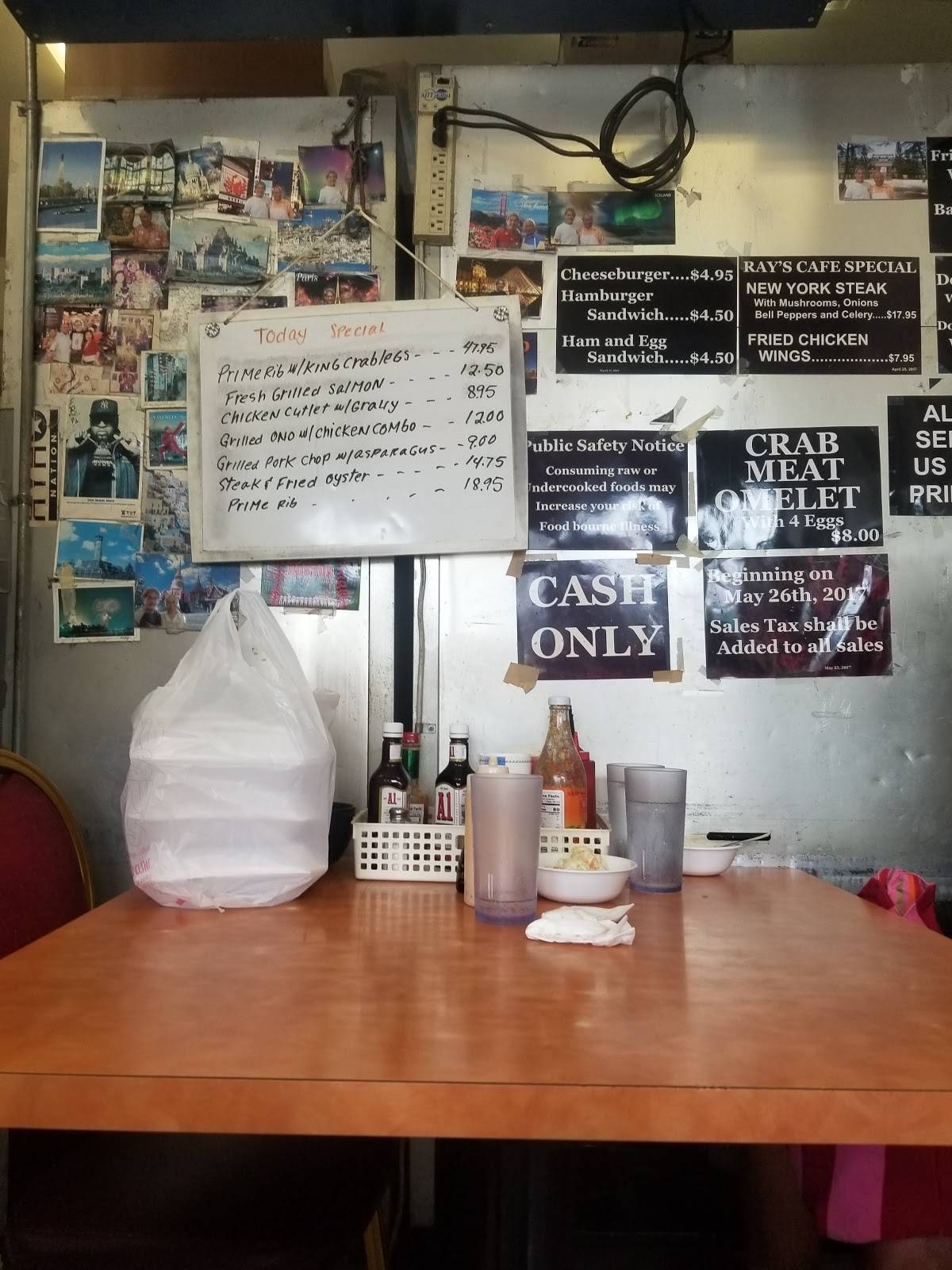 Menu at Ray's Cafe, Honolulu