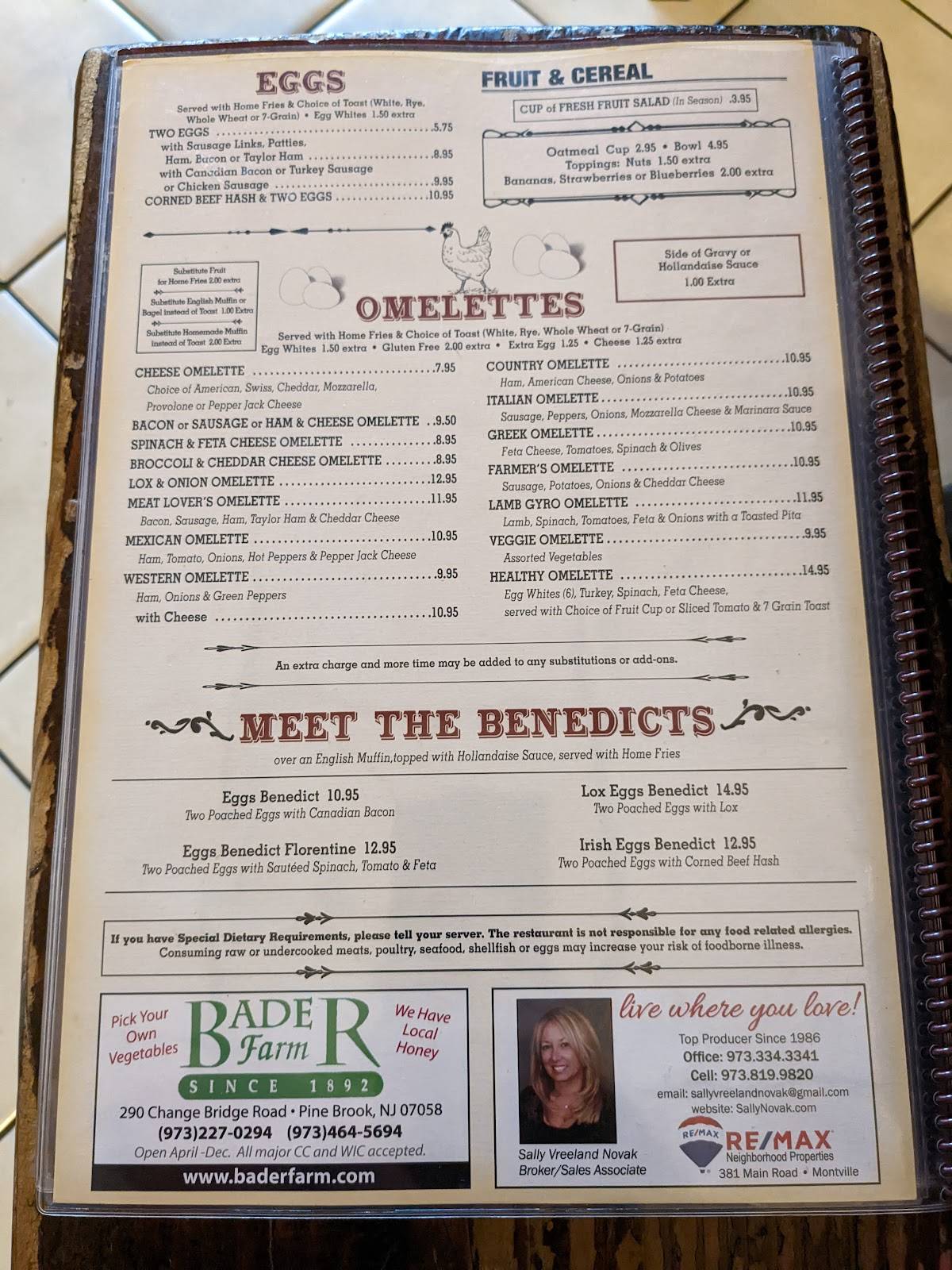 Menu at Red Barn Restaurant, Montville