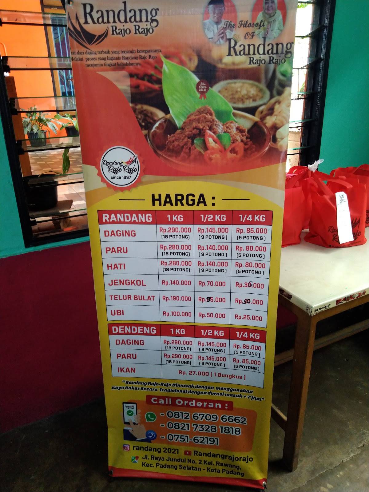 Menu at Rendang Rajo Rajo Rm. Simpang Jondul restaurant, Padang