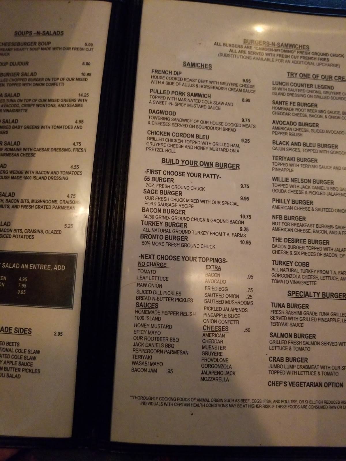 Menu at Restaurant 55, Dover