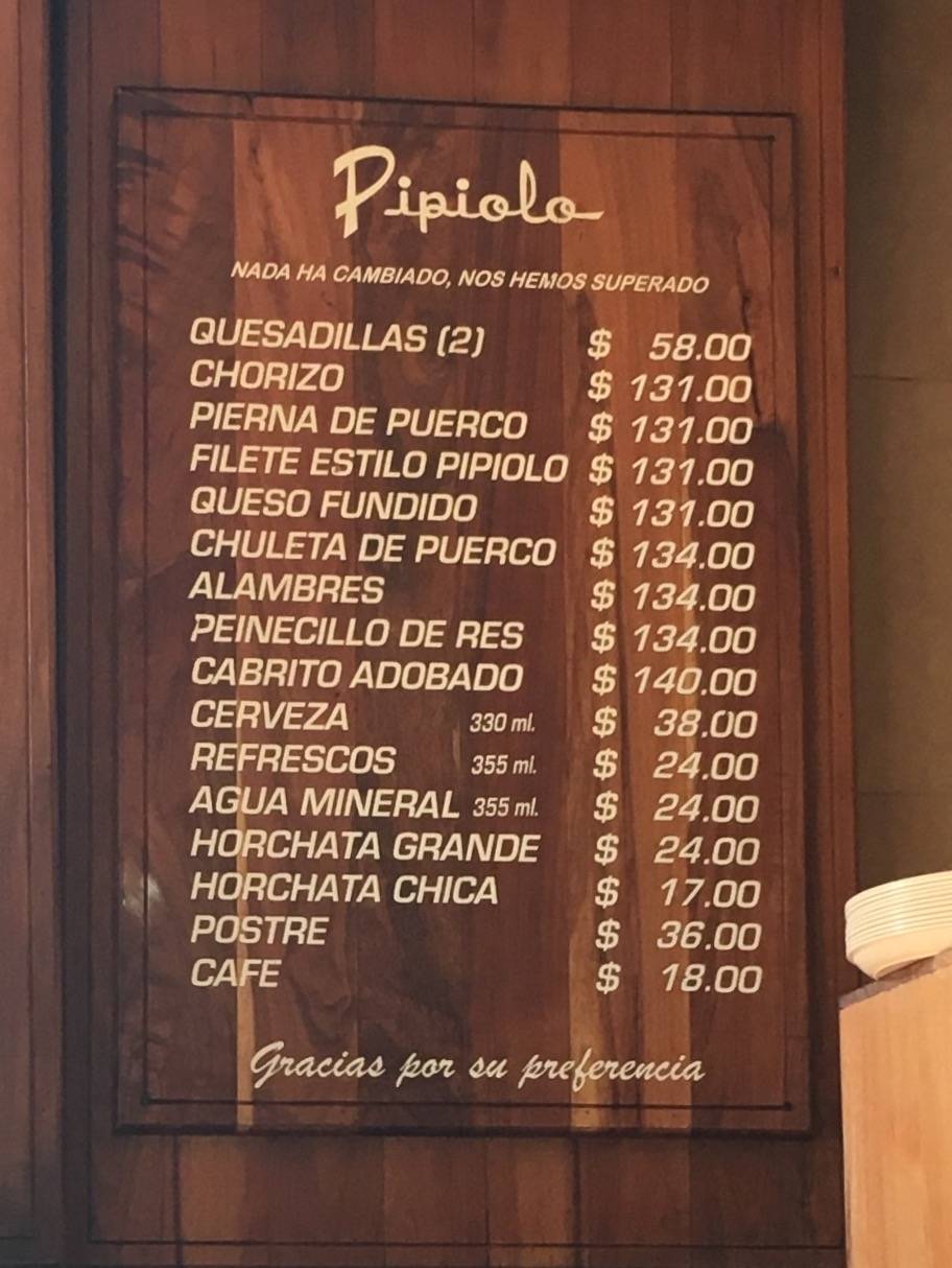 Menu at Carnes Asadas Pipiolo - Circunvalación restaurant, Guadalajara ...