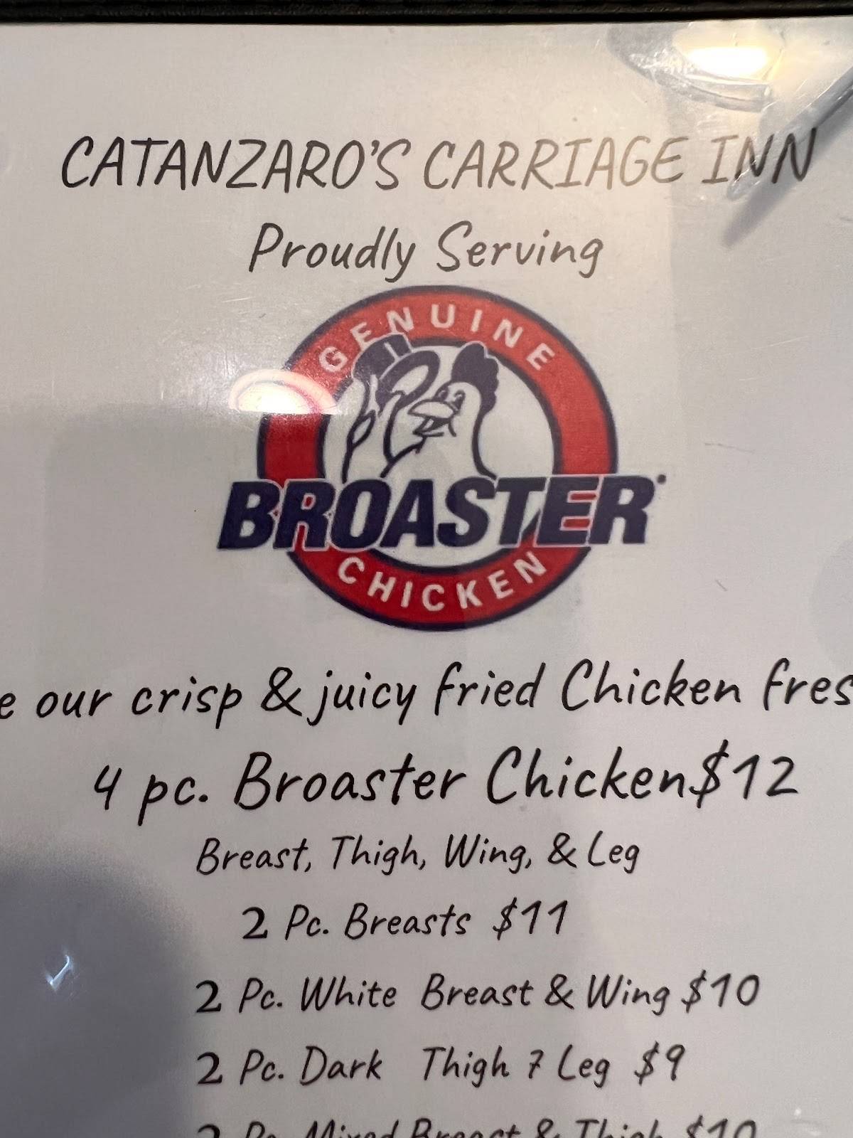 Menu at Carriage Inn Restaurant, Enon