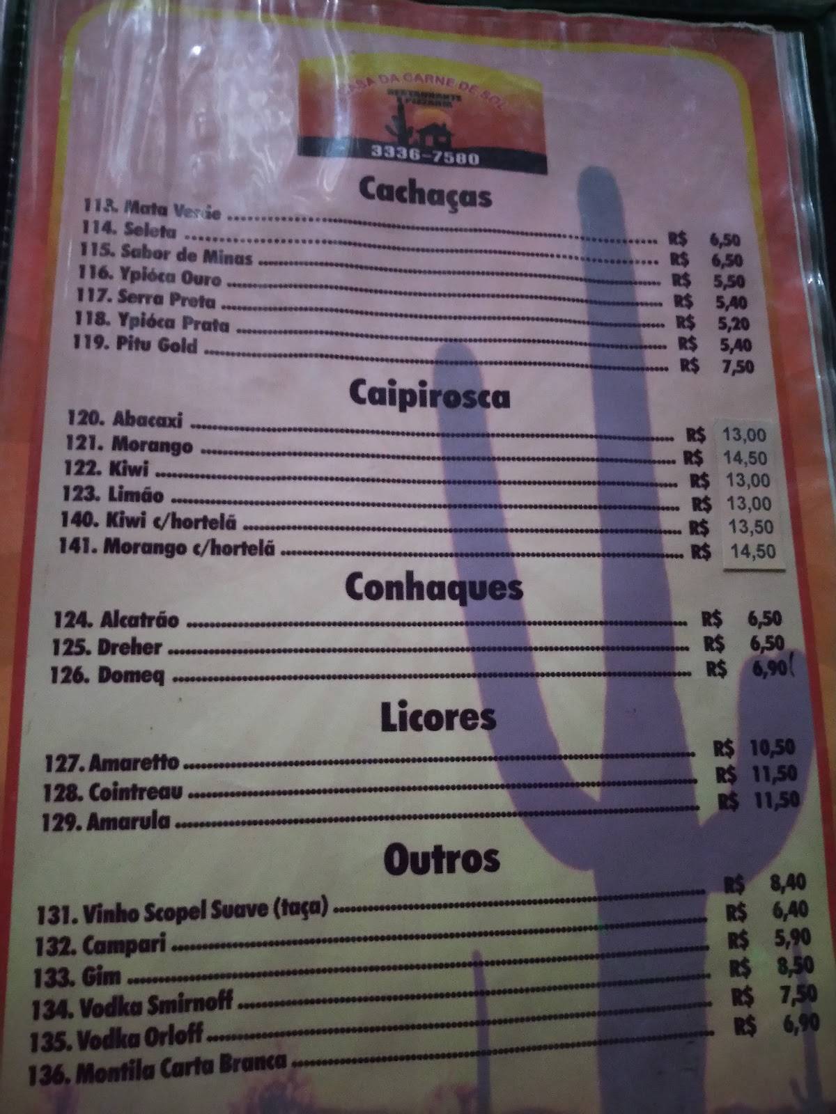 Menu em Casa da Carne de Sol restaurante, Maceió, R. Ferroviário Manoel ...