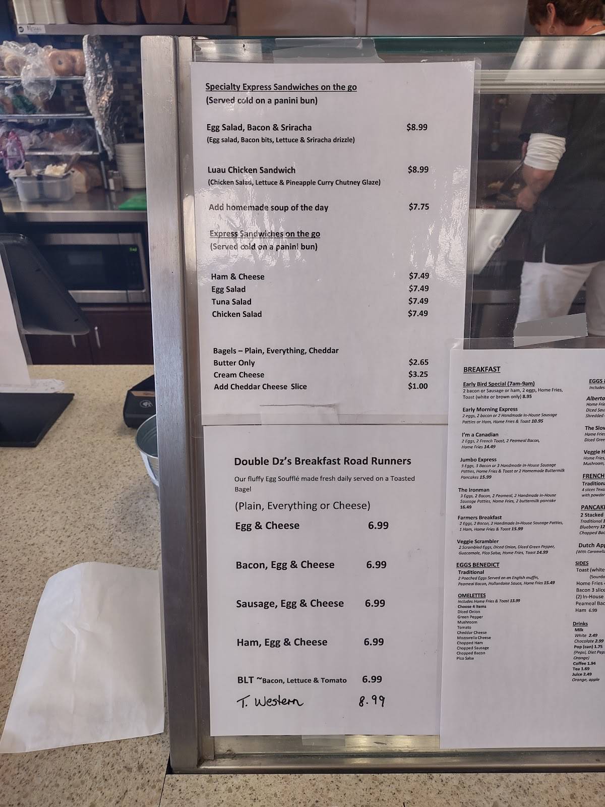 Menu at Double Dz's, Peterborough