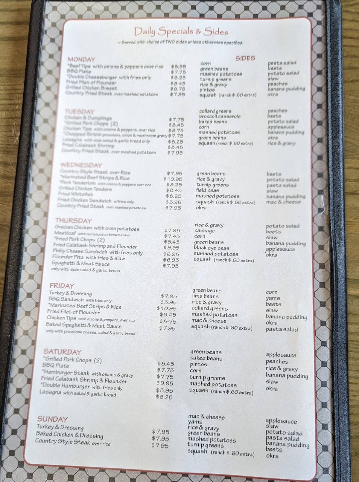 Menu at East 74 Restaurant, Matthews, Monroe Rd