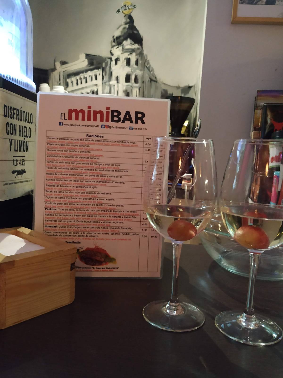 Menu at El Minibar, Madrid, C/ del Mesón de Paños