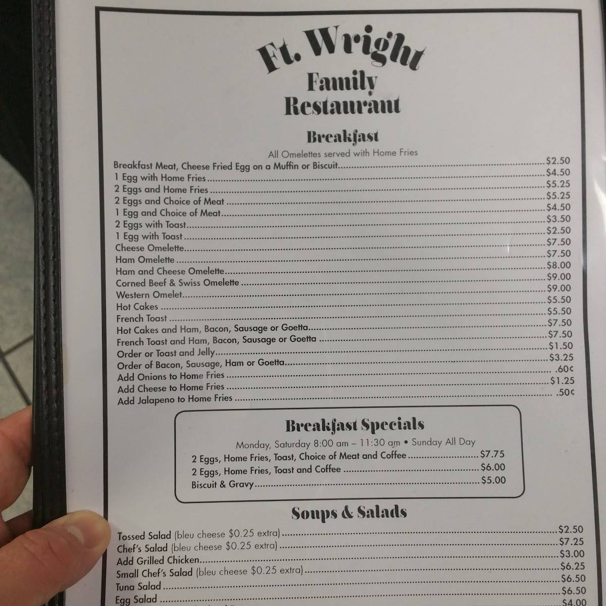 Menu at Fort Wright Family Restaurant, Fort Wright