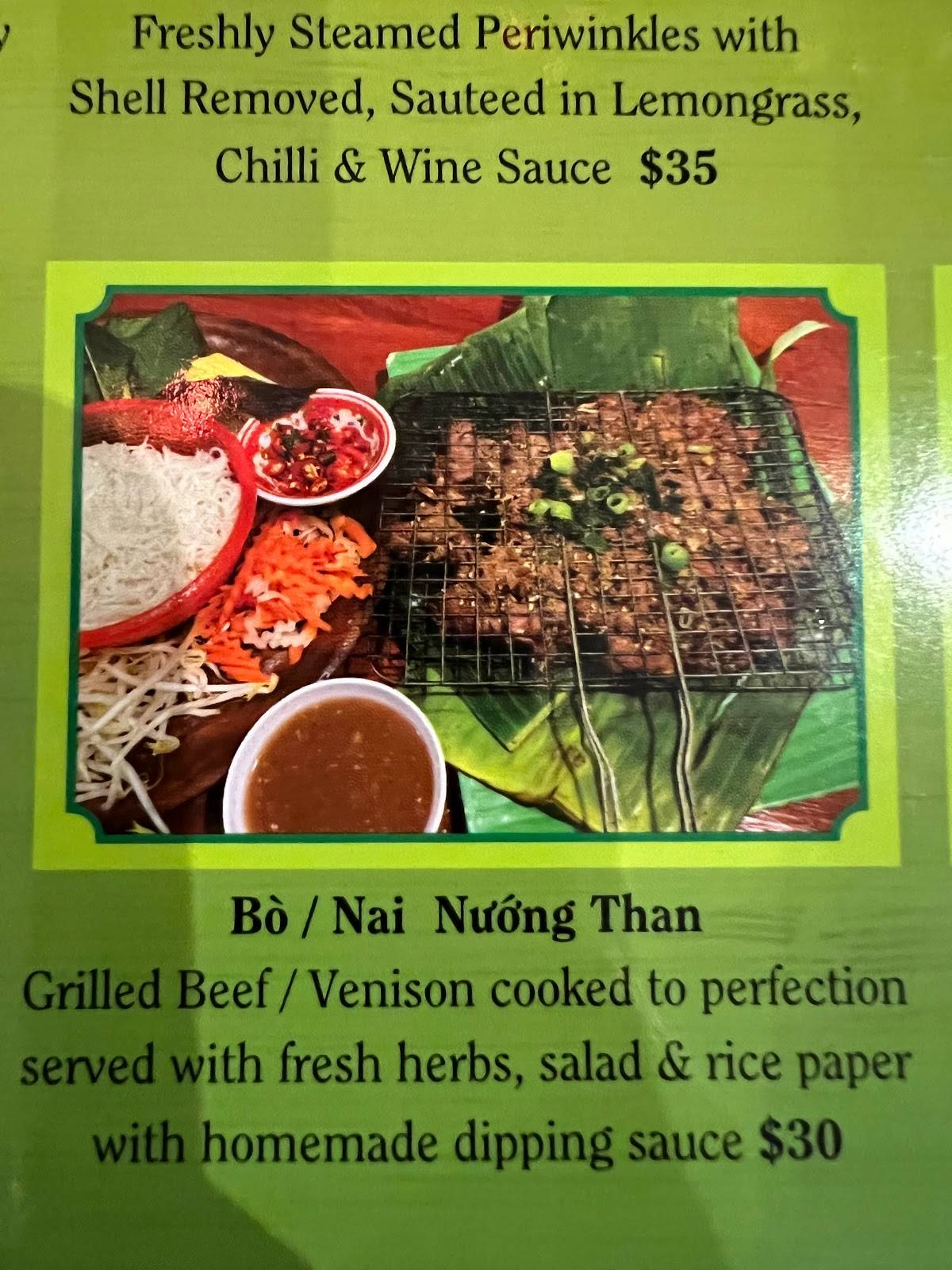 Menu at Hai Au Lang Nuong restaurant, Canley Vale