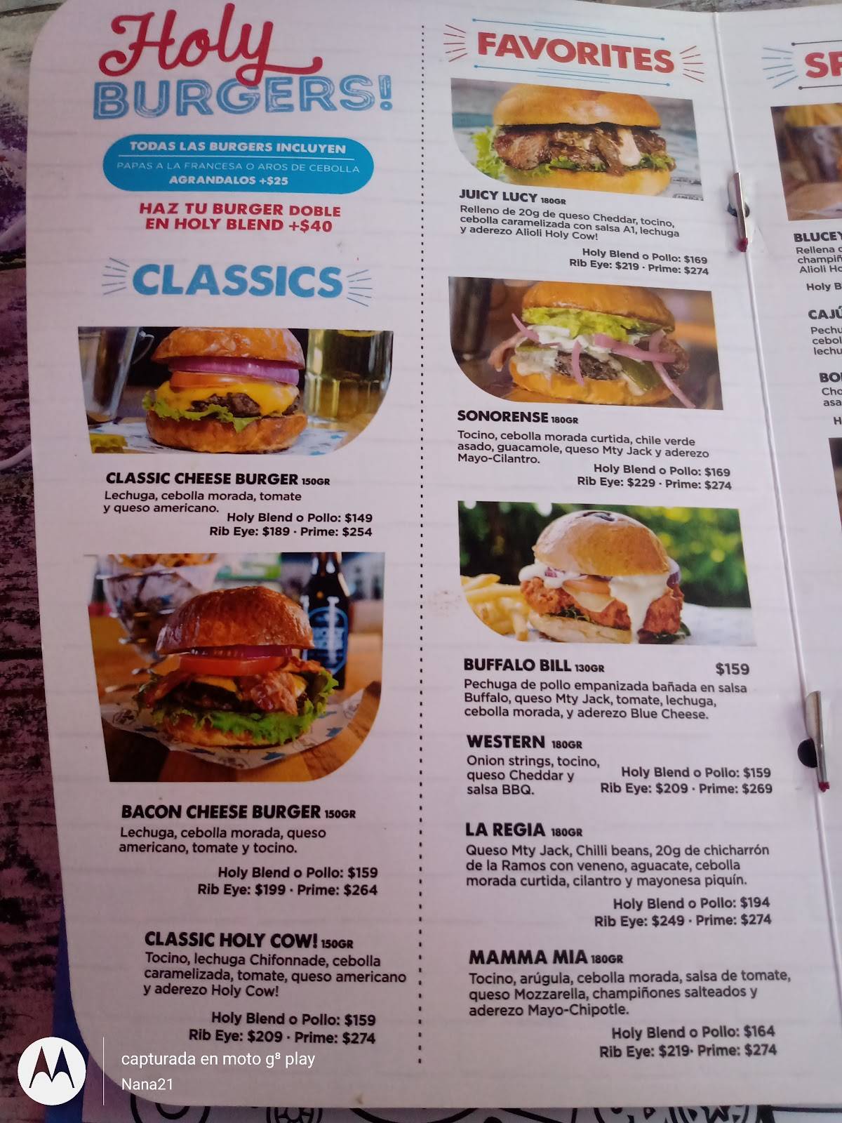 Menu at Holy Cow! Burger & Beer Joint - Linda Vista restaurant ...