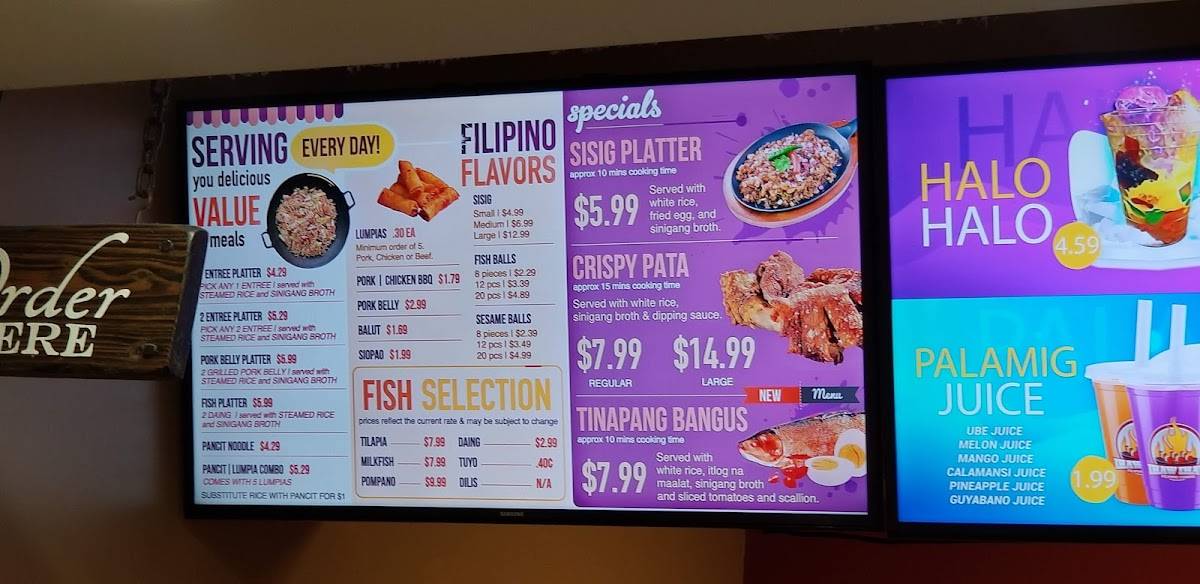 Menu at Ihaw Ihaw Filipino Cuisine restaurant, Virginia Beach