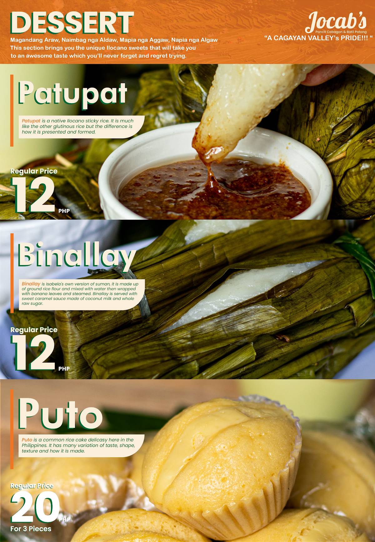 Menu at Jocab's Pancit Batil Patong at Pancit Cabagan Cagayan Valley's ...