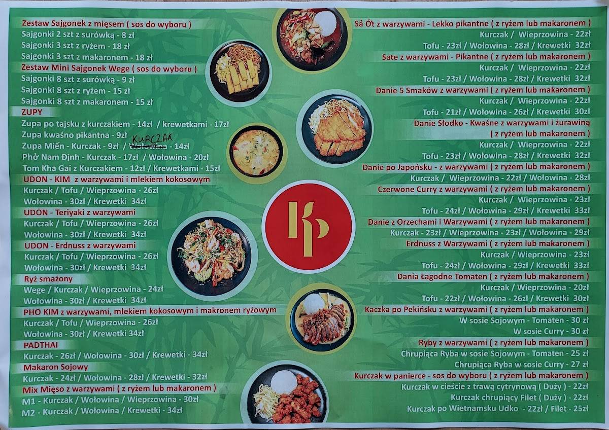 Menu at KIM PHO restaurant, Mielec