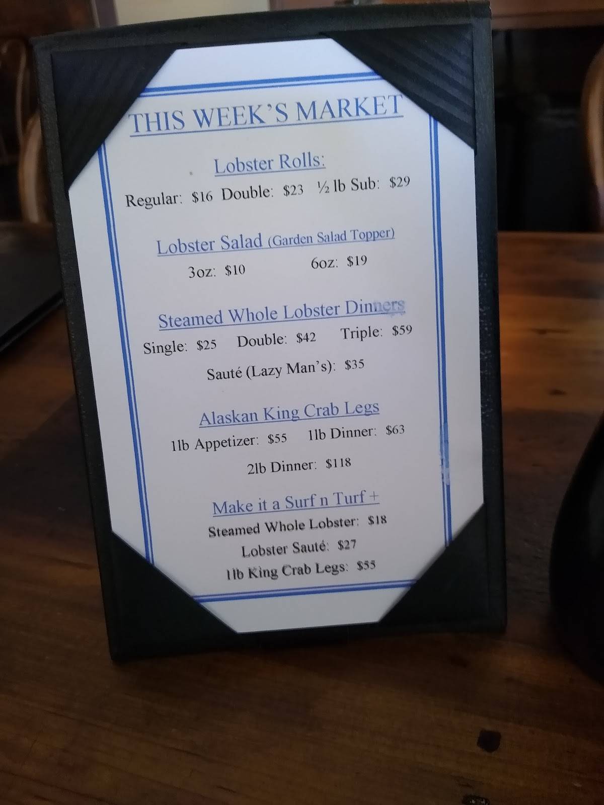 Menu at Mike's Restaurant, Fairhaven