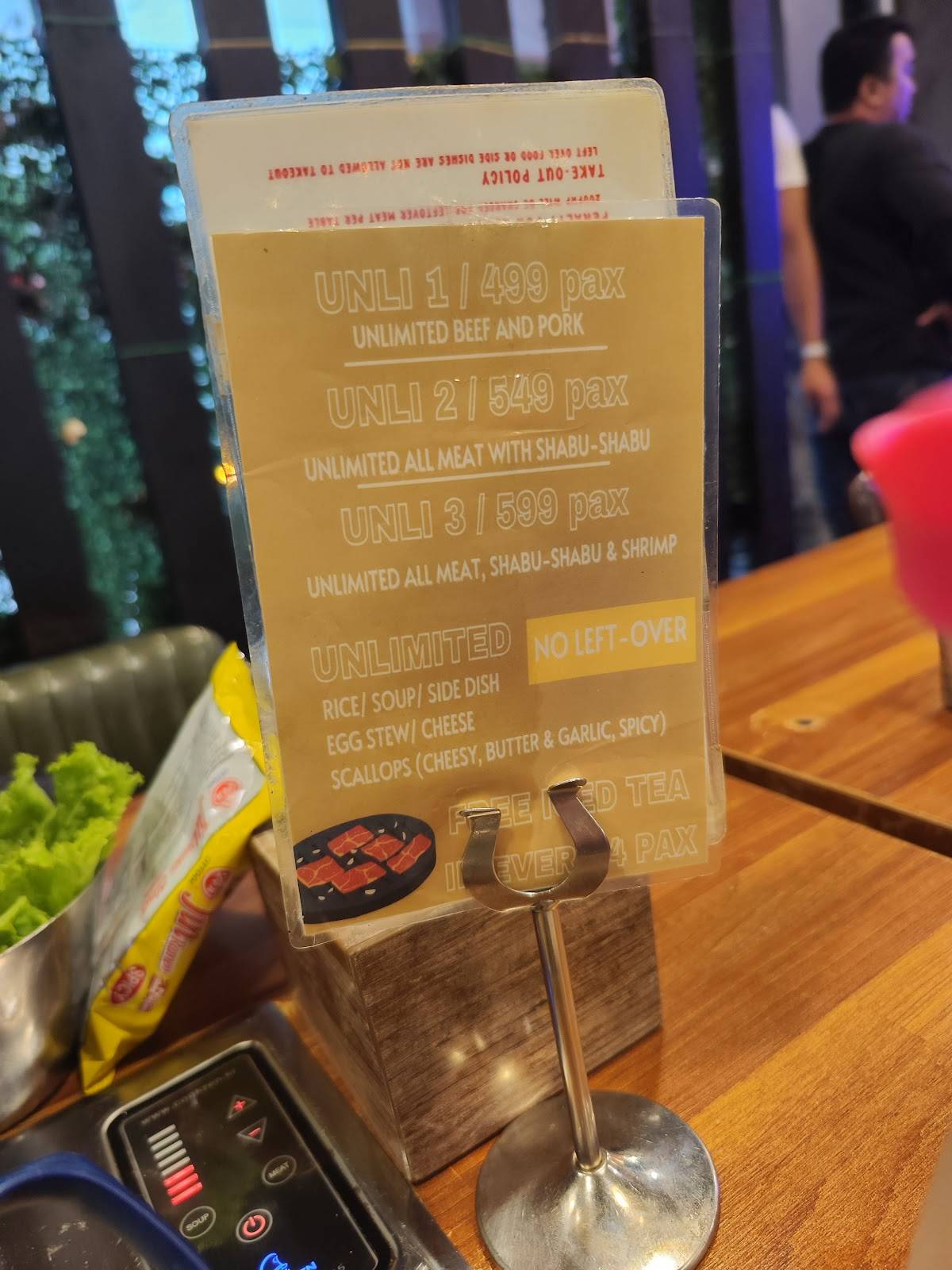 Menu at Muhan Samgyupsal 무한삼겹살 restaurant, Makati