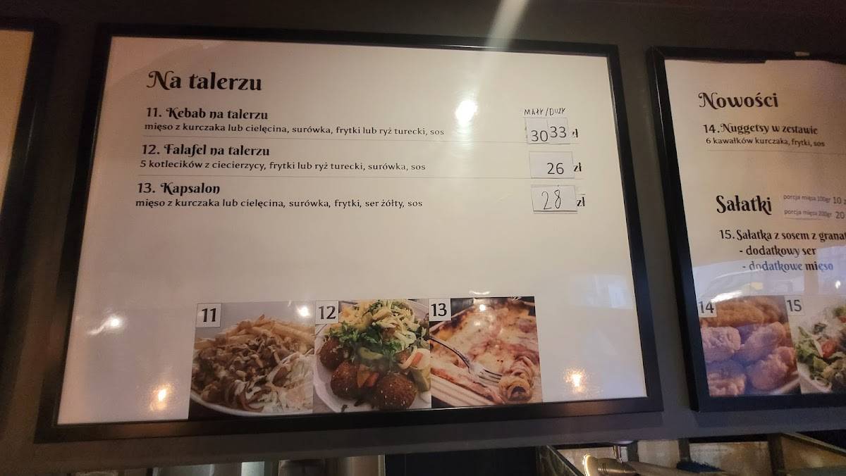 Menu at NEFIS KEBAP restaurant, Leszno