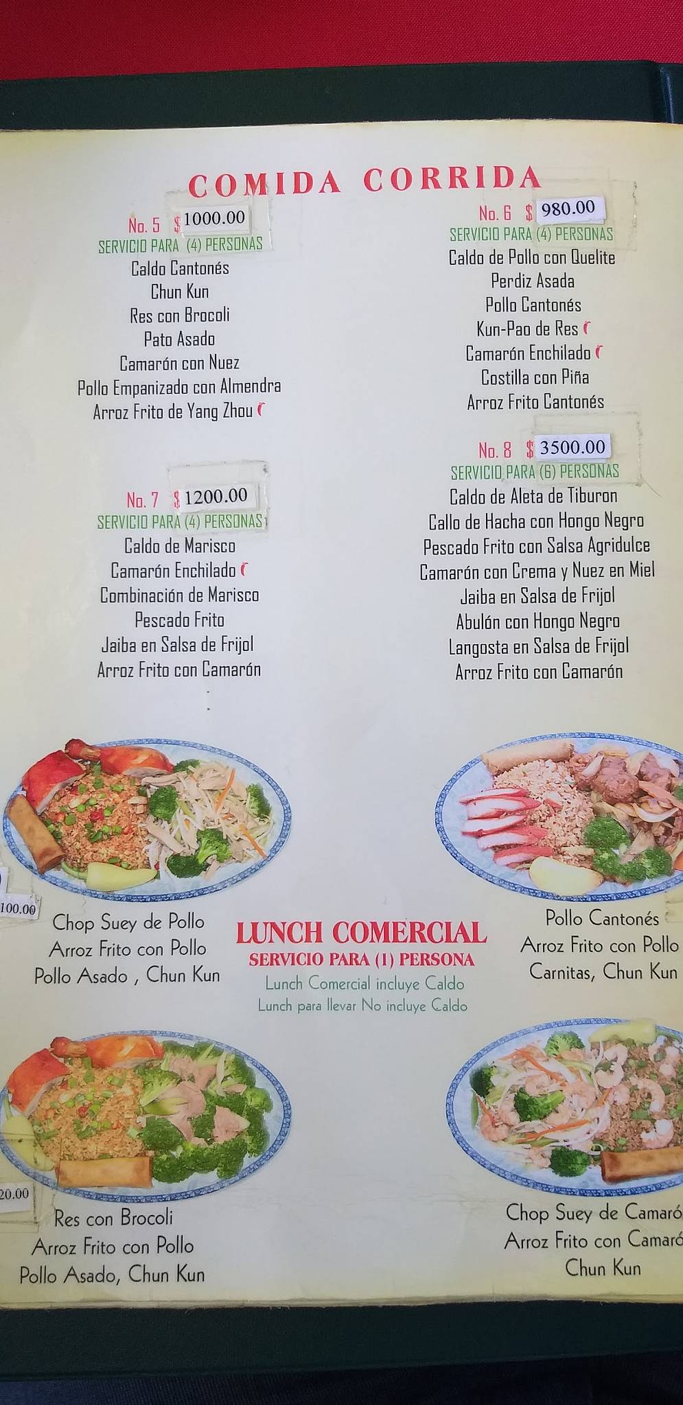 Menu at Restaurant Palacio Royal, Tijuana, Blvd. Agua Caliente 9650