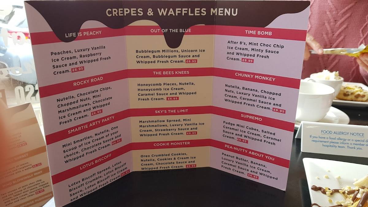 Menu at Parisella's Ice Cream Parlour restaurant, Conwy