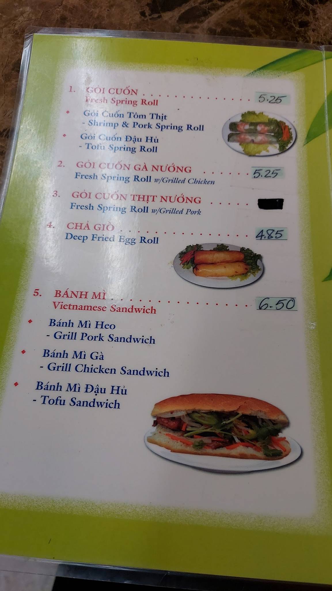 Menu at Pho BT restaurant, Burien