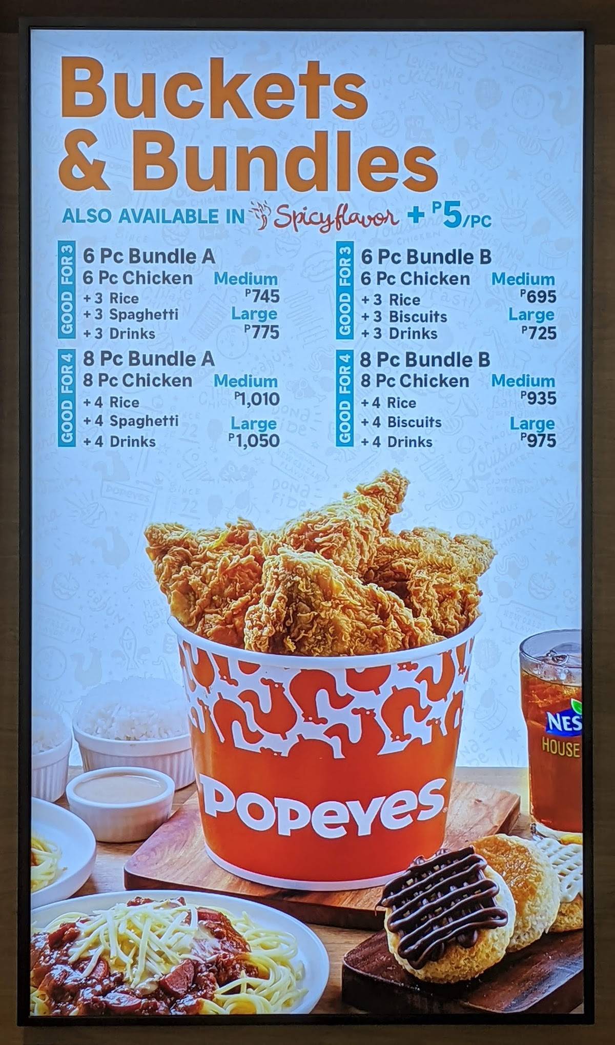 Menu at Popeyes - New Frontier Theater restaurant, Quezon City