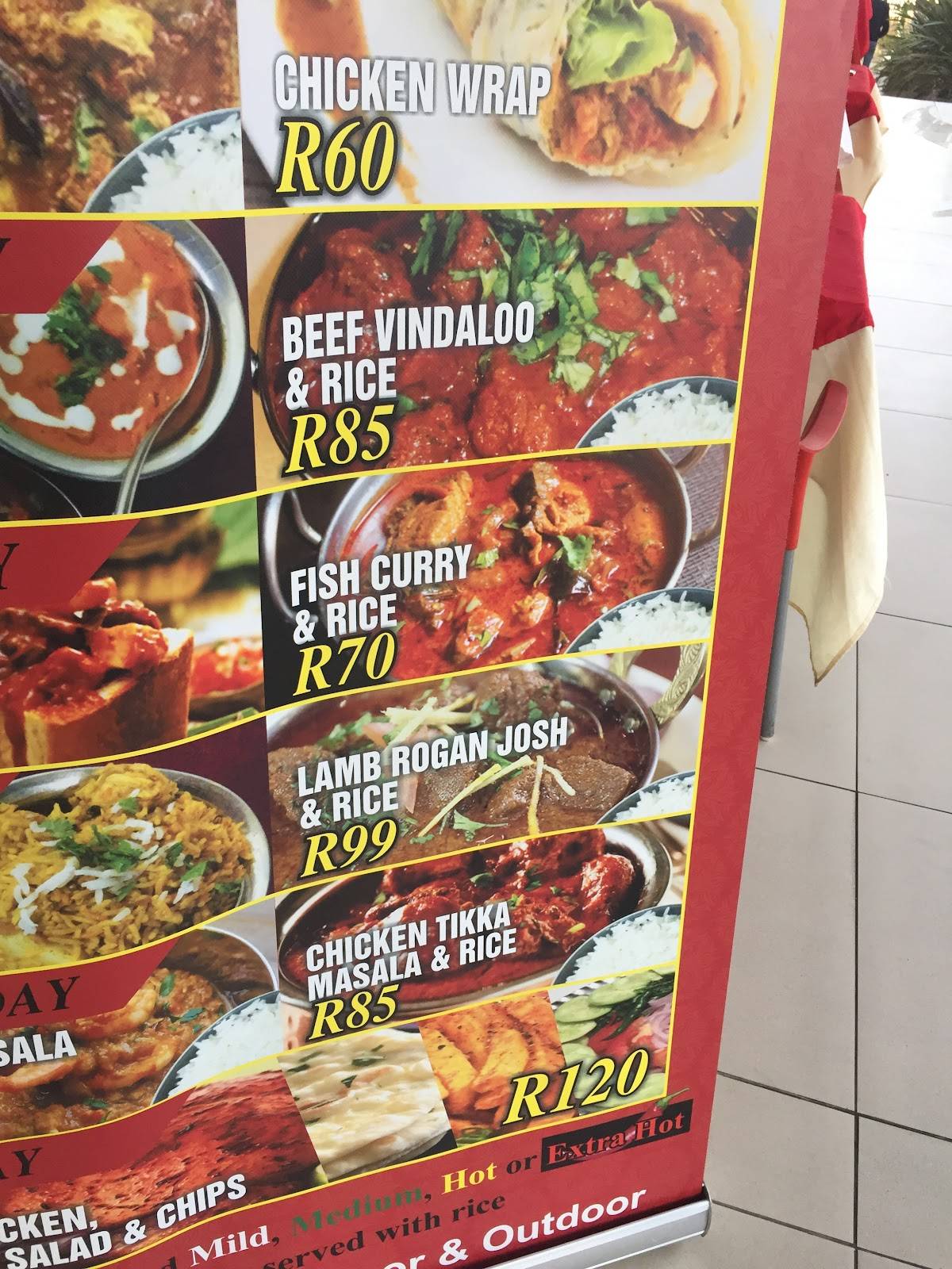 Menu at Rasam Tandoori Indian Restaurant & Takeaway @ moreleta park ...