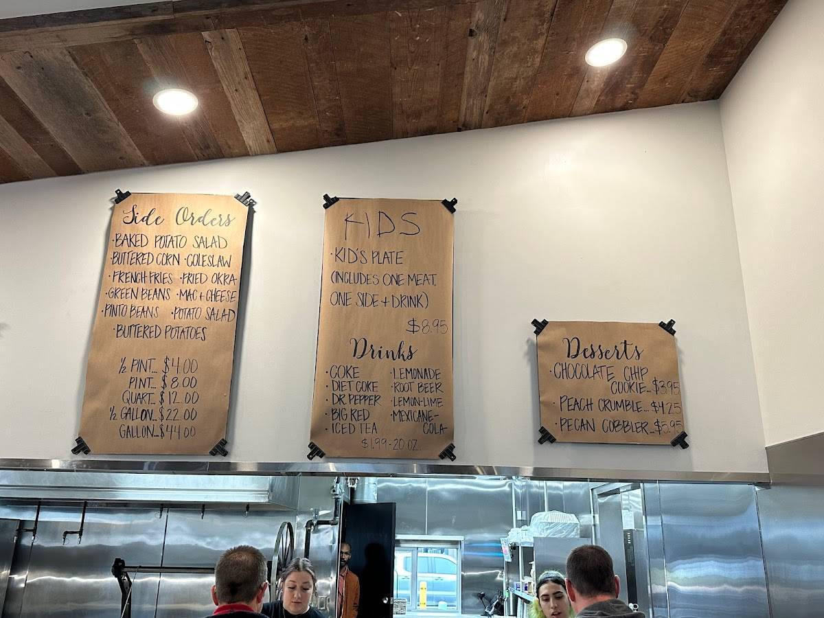 Menu at Schulze's Pit Room restaurant, Seguin