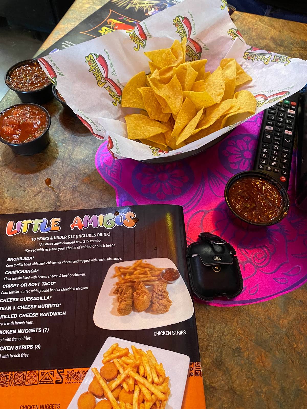 Menu at Señor Panchos restaurant, Soldotna