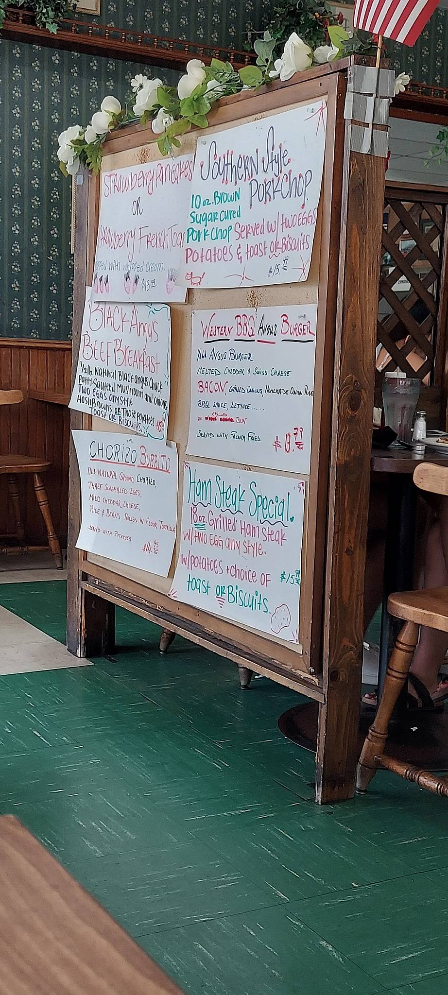 Menu at Snooty Fox restaurant, Laguna Hills