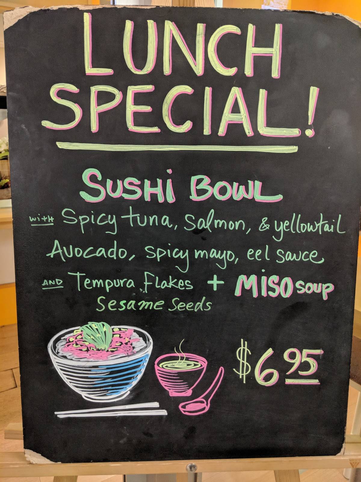 Menu at Sushi Takatsu restaurant, Minneapolis