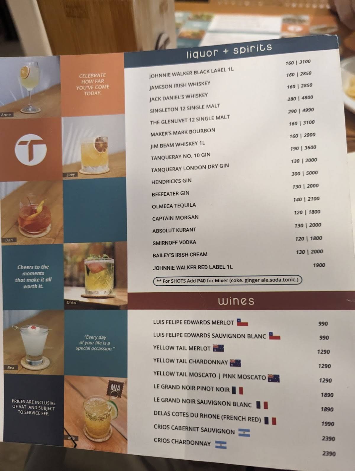 Menu at Tablo Kitchen x Cafe BF Resort Village, Las Pinas