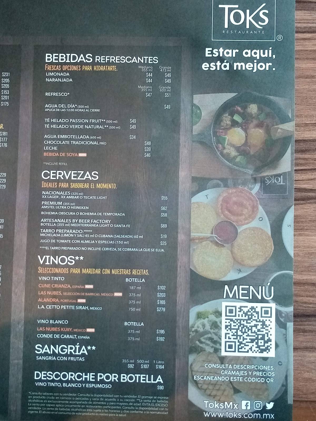 Carta del restaurante Toks Pilares, Ciudad del México, C. J. Enrique ...
