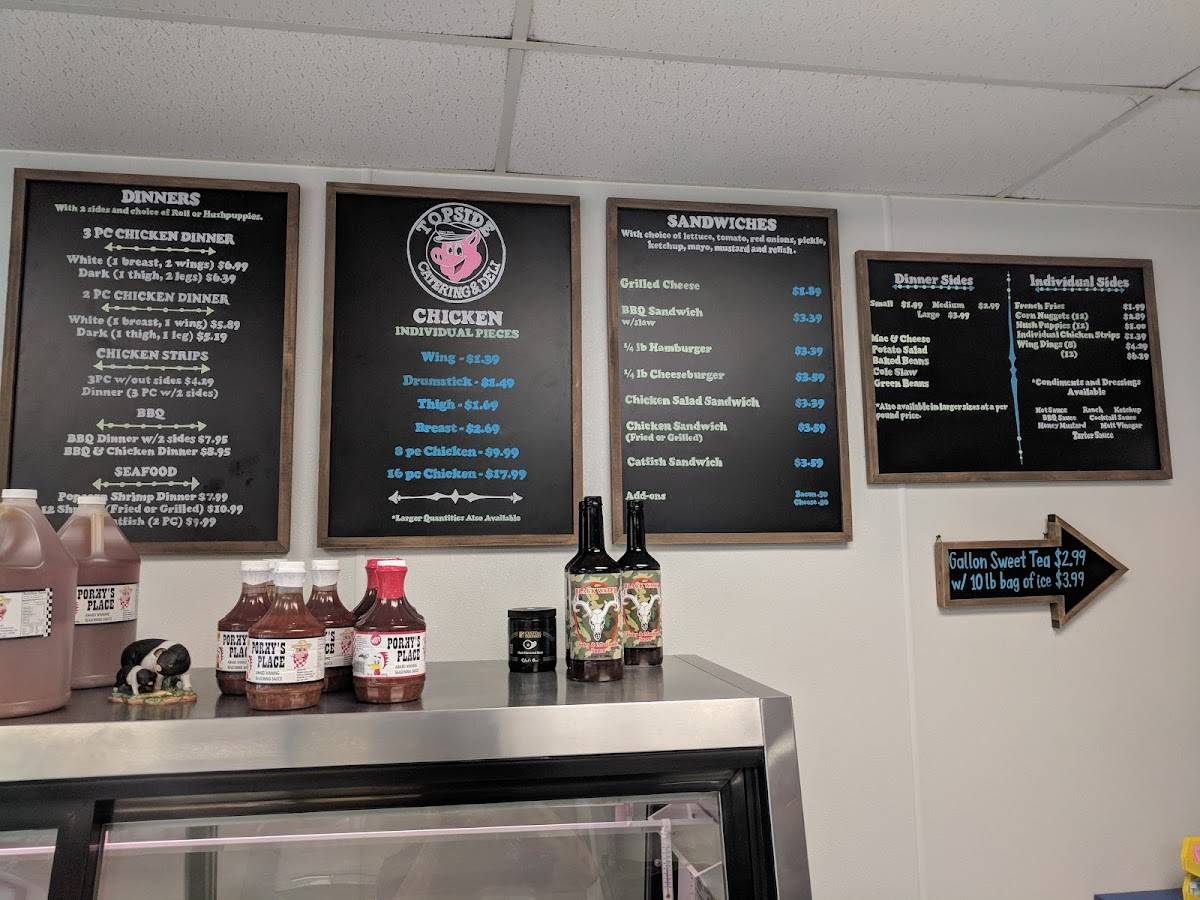Menu at Topside Catering & Deli restaurant, Camden