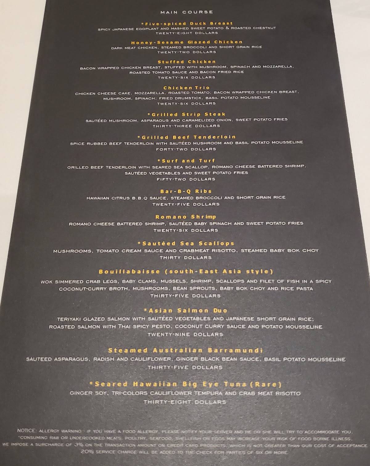 Menu at Wild Mango Restaurant and Bar-Legacy Village, Lyndhurst