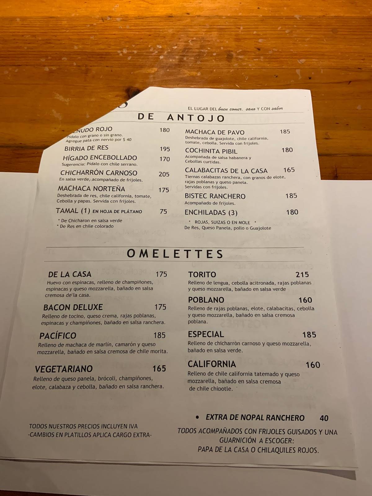 Menu at Restaurante Chichos, Tijuana