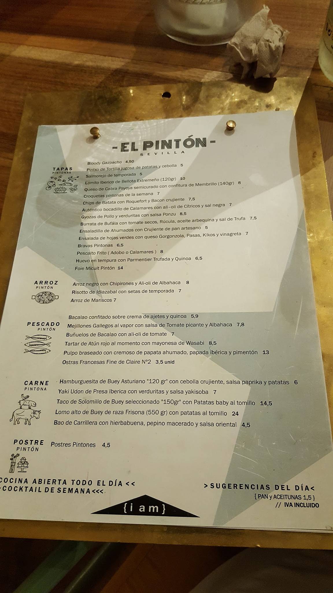 Menu at Restaurante El Pintón, Seville