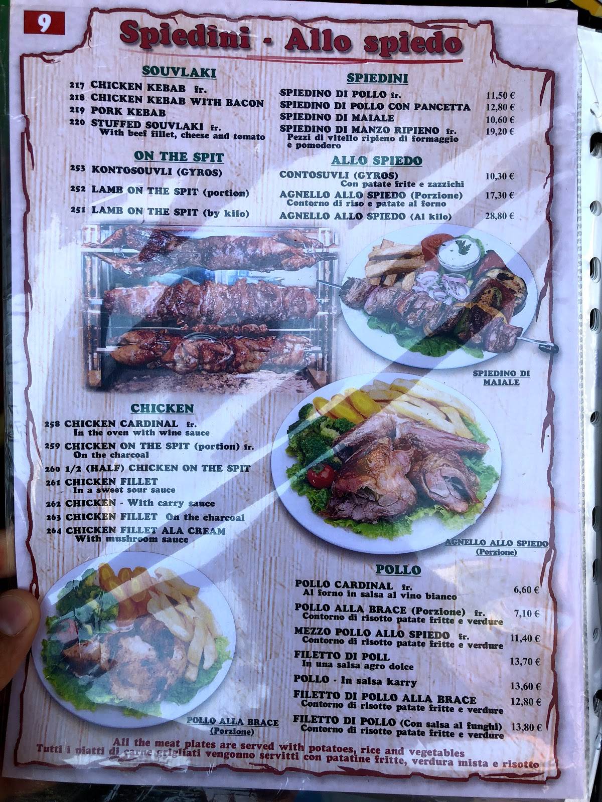 Menu at Romeo Restaurant, Rhodes