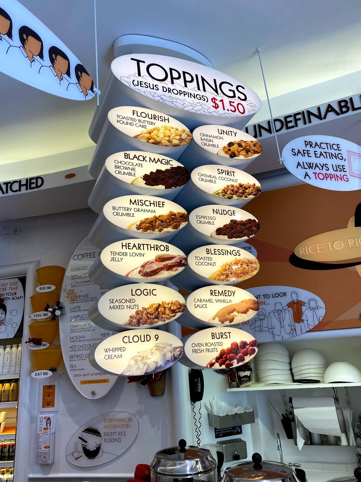 Menu at Rice To Riches desserts, New York City