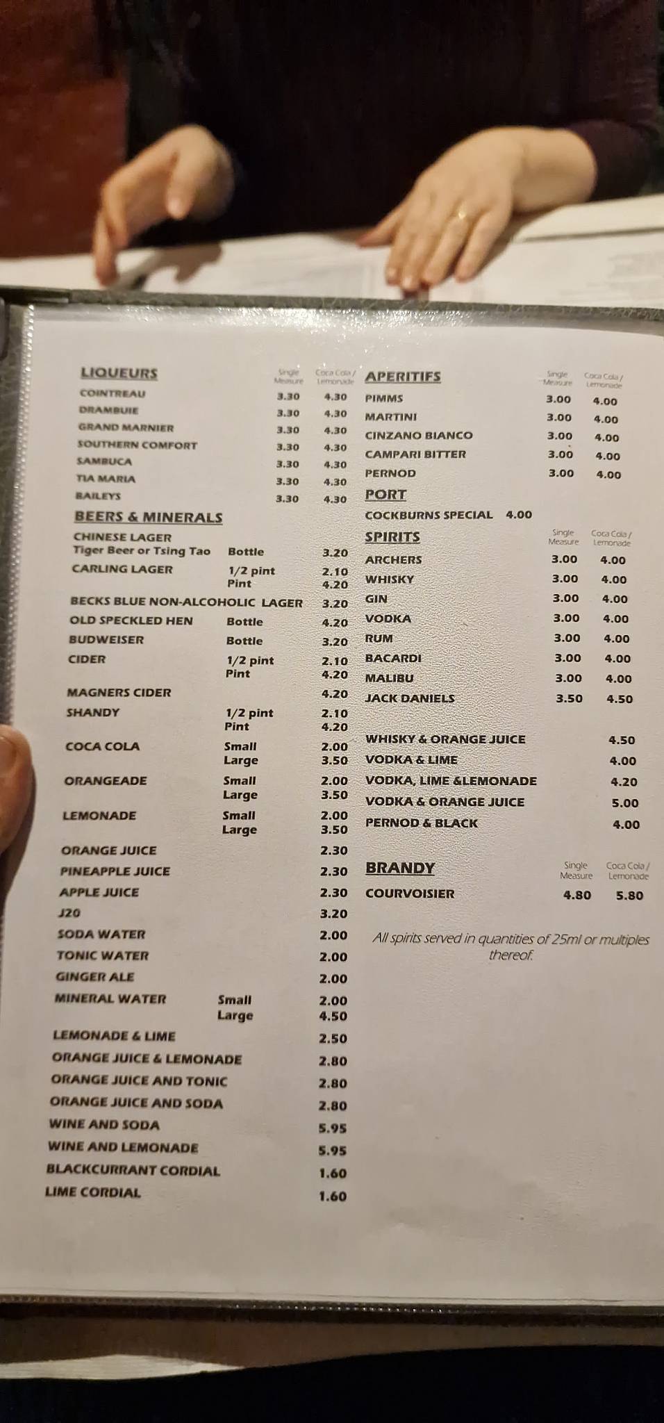 Menu at River Avon restaurant, Evesham