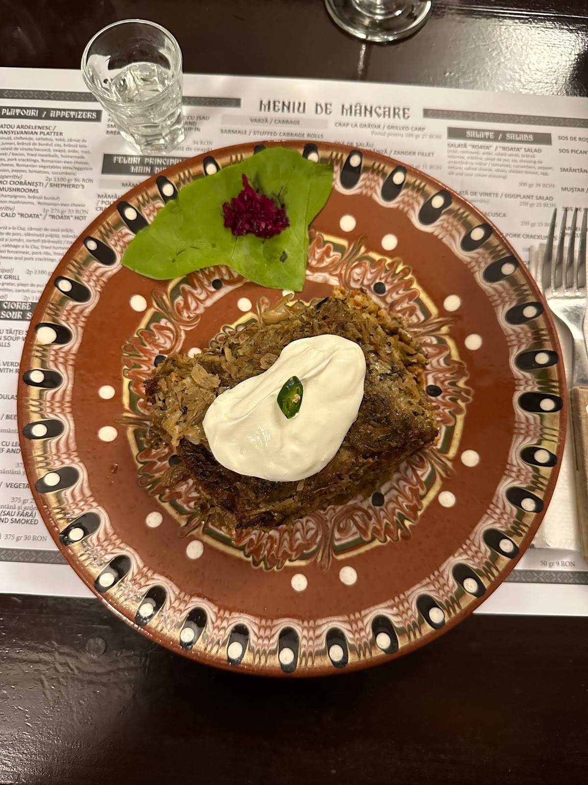 Menu at Roata, Cluj-Napoca
