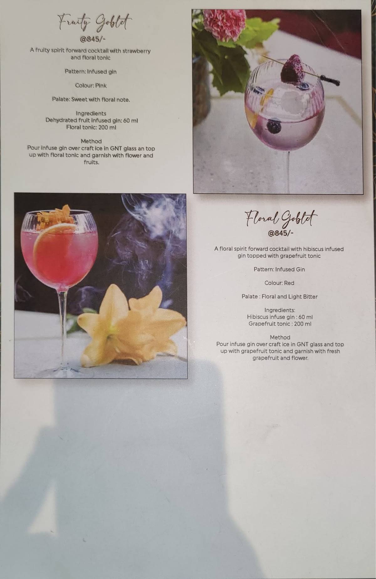 Menu at Romeo Lane Defence Colony, New Delhi