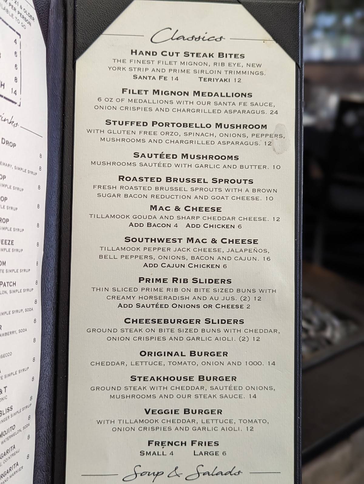 Menu at Rudy's Steakhouse, Salem, 350 Chemeketa St NE