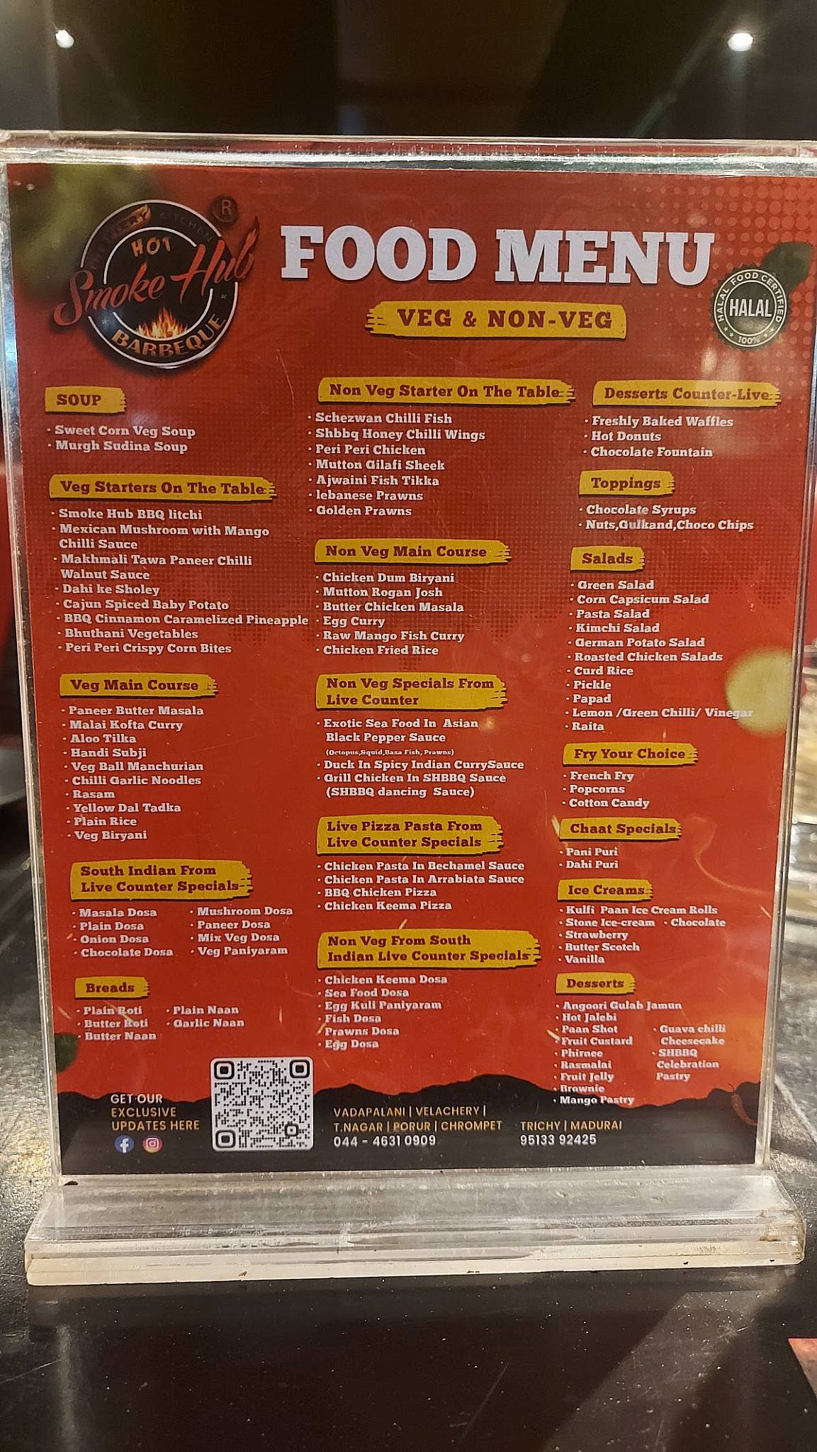 Menu at SMOKE HUB BARBEQUE - VELACHERY, Chennai, OLD NO.56