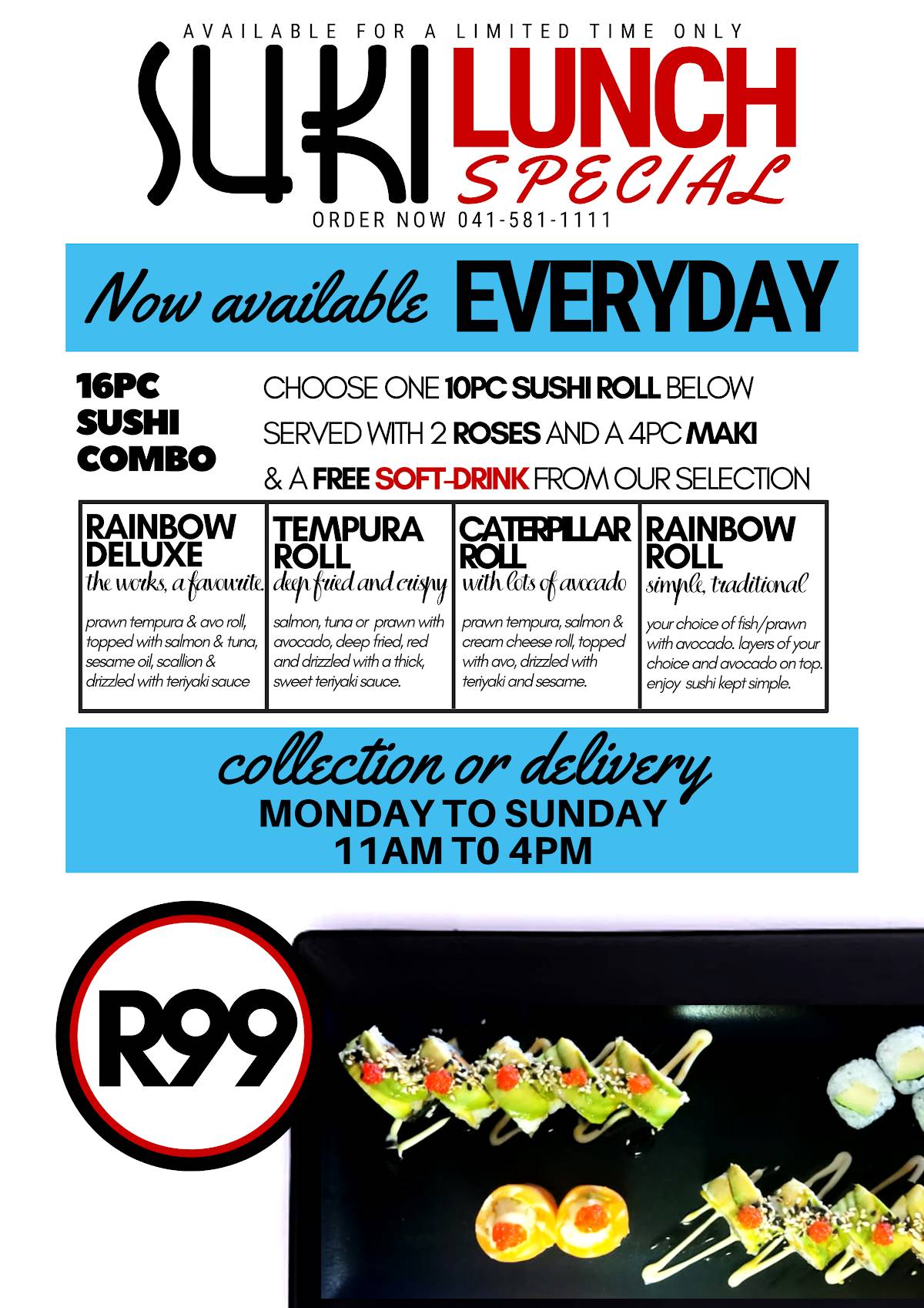 Menu at SUKI Sushi & Asian Cuisine restaurant, Port Elizabeth