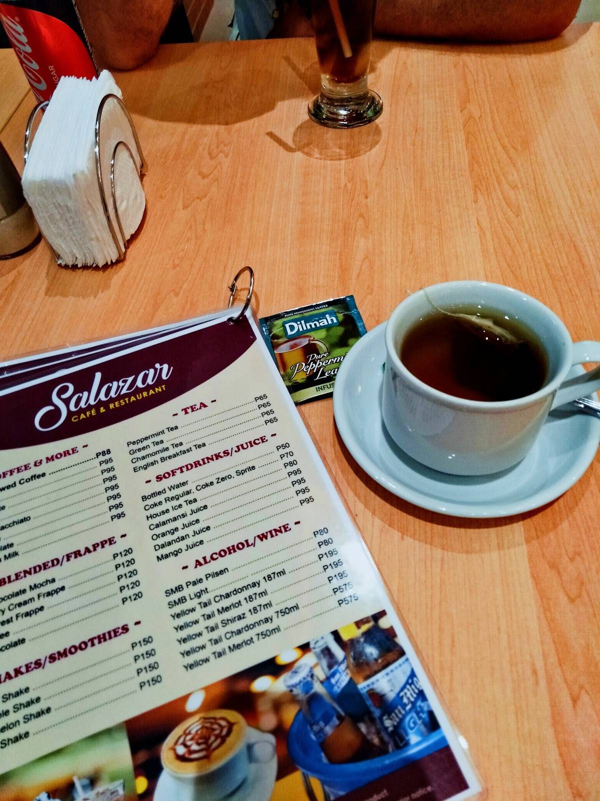 Menu at Salazar Cafe and Restaurant, Manila, 524 Pedro Gil