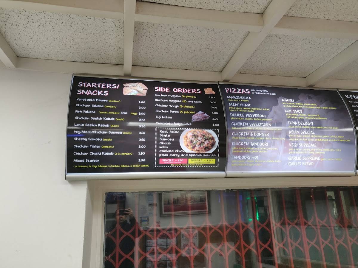 Menu at Samosa Hut fast food, Nelson