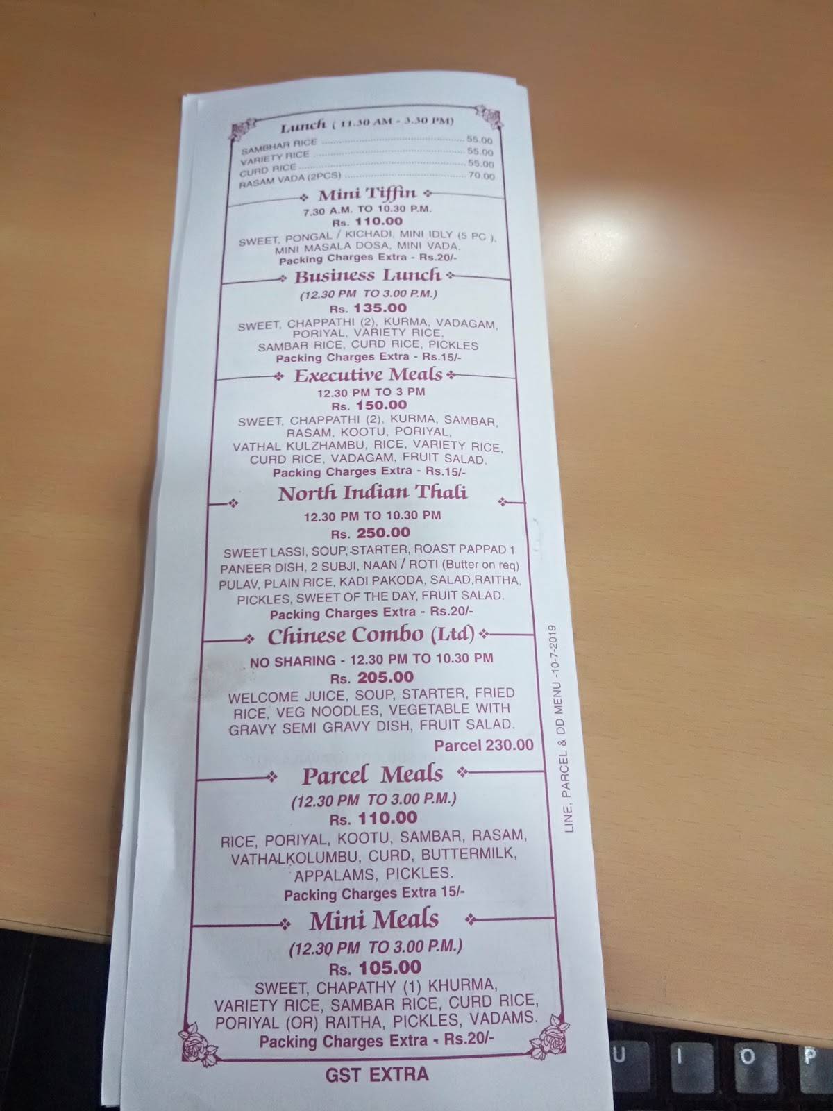 Menu at Sangeetha Restaurants, Chennai, 24